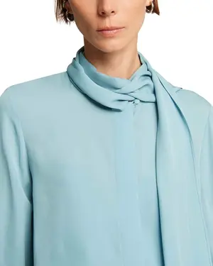 ARGENT Silk Scarf Neck Blouse