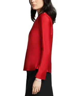 ARGENT Long Sleeve Silk Top