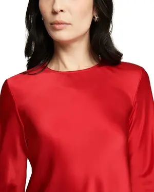ARGENT Long Sleeve Silk Top