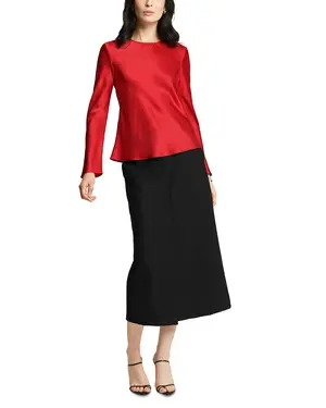 ARGENT Long Sleeve Silk Top