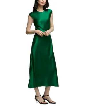 ARGENT Bias Silk Midi Dress