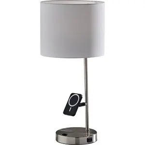 ADESSO Wyatt Supercharger Desk Lamp - Brushed Steel