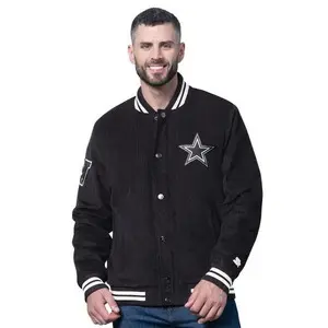 STARTER Dallas Cowboys Corduroy Varsity Jacket - Black