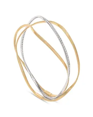Marco Bicego 18k Gold And Diamond Bangle Bracelet - White/gold