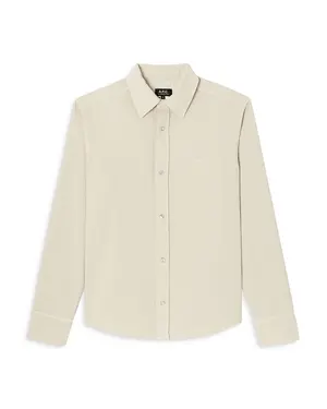 A.p.c. A. P.c Surchemise Long Sleeve Button Front Shirt - Mastic
