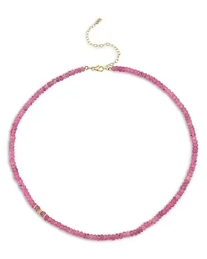 SYDNEY EVAN 14k Yellow Pink Sapphire And Diamond Collar Necklace - Gold
