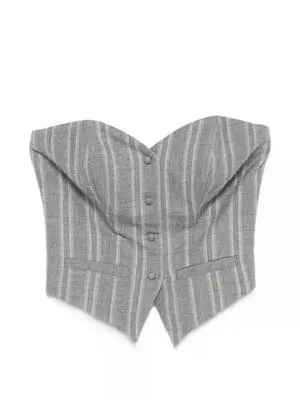 VESTIAIRE D'UN OISEAU LIBRE Striped Wool Corset - Grey