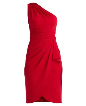 Tadashi Shoji Marston One-shoulder Draped Cocktail Dress