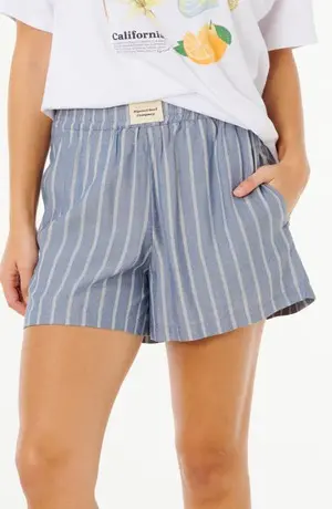 Rip Curl Pinstripe Elastic Waist Shorts