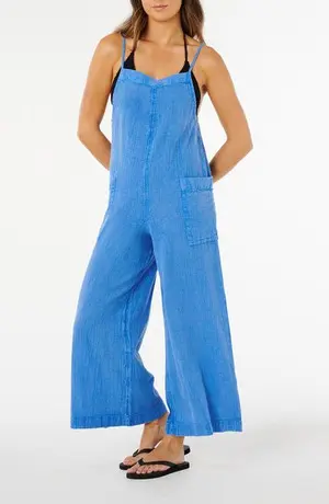 Rip Curl Cotton Surf Jumpsuit - Bright Blue