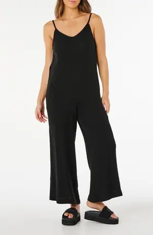 Rip Curl Wide Leg Jumpsuit - Black