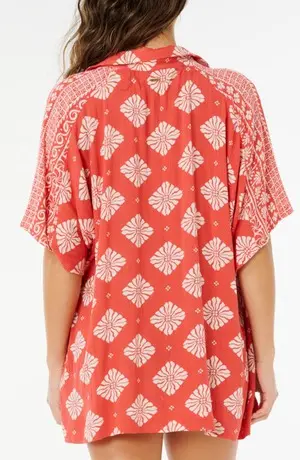 Rip Curl Ventura Print Camp Shirt - Red