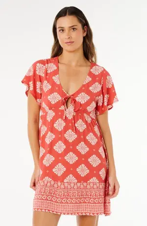 Rip Curl Ventura Print Tie Mini Dress