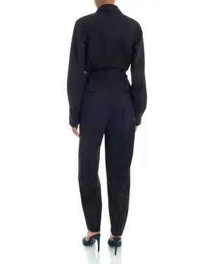 Victoria Beckham Zip-up Cargo Jumpsuit - Navy