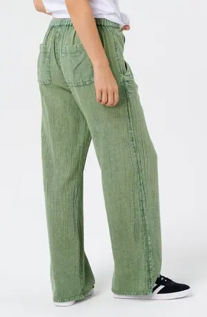 Rip Curl Wide Leg Cotton Pants - Sage