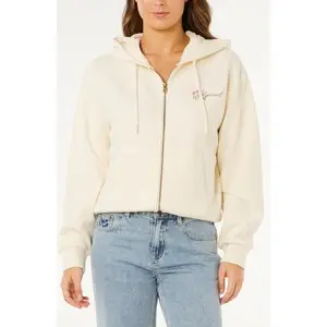 Rip Curl Cotton Blend Zip-up Hoodie - Bone