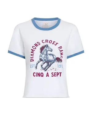 Cinq À Sept Diamond Cross Ranch Graphic Tee