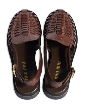 Miu Miu Huarache Slingback Flats