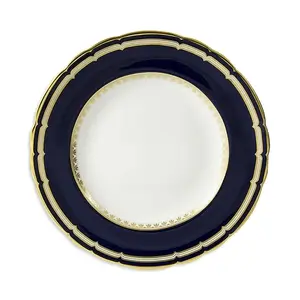 ROYAL CROWN DERBY Ashbourne Salad Plate - Navy Blue Gold