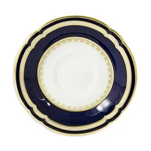 ROYAL CROWN DERBY Ashbourne Tea Saucer - Navy Blue Gold