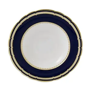 ROYAL CROWN DERBY Ashbourne Rim Soup Bowl - Navy Blue Gold
