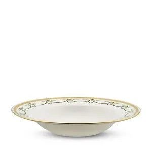 ROYAL CROWN DERBY Titanic Rim Soup Bowl - Green Gold