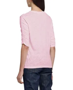 GOLDIE LEWINTER Ruched Half Sleeve Tee - Cherry Blossom