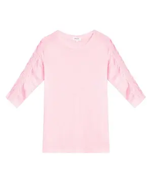 GOLDIE LEWINTER Ruched Half Sleeve Tee - Cherry Blossom