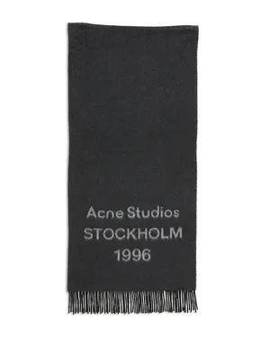 Acne Studios Wool Logo Scarf - Black/white