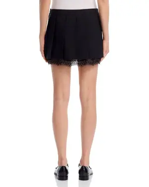 Acne Studios Lace Hem Pleated Mini Skirt