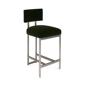 UNIVERSAL Monroe Counter Stool - Sapphire Velvet Emerald/white Satin Bron