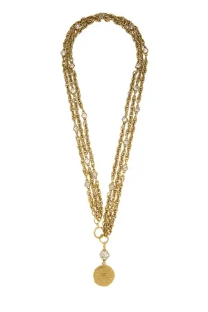 Chanel Crystal 'cc' Multi-strand Necklace - Gold