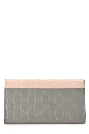 Gucci Pink & Grey Ssima Bow Wallet