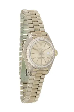 Rolex Gold Tapestry Dial Datejust 69179 26mm - White