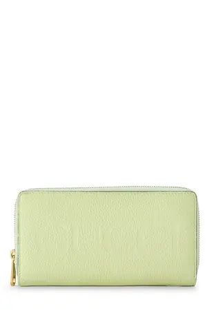 Gucci Logo Embossed Zip Around Wallet - Green