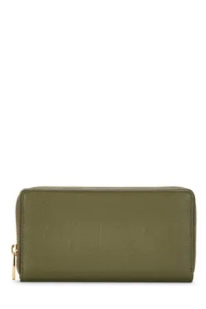 Gucci Logo Embossed Zip Around Wallet
