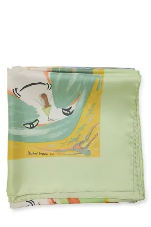 Hermès Multicolor 'smiles In Third Millenary' Silk Scarf 90
