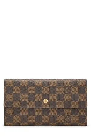 LOUIS VUITTON Damier Ebene International Wallet - Brown