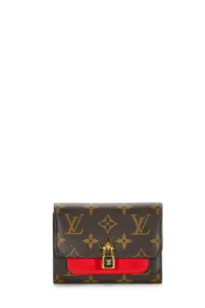 LOUIS VUITTON Monogram Canvas Flore Compact Wallet - Red
