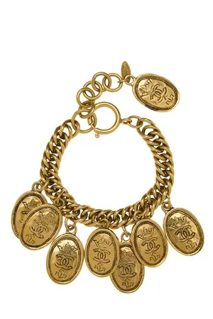 Chanel Etched Crowns Bracelet - Gold