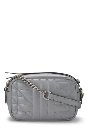 Gucci Leather Gg Marmont Crossbody Bag - Grey
