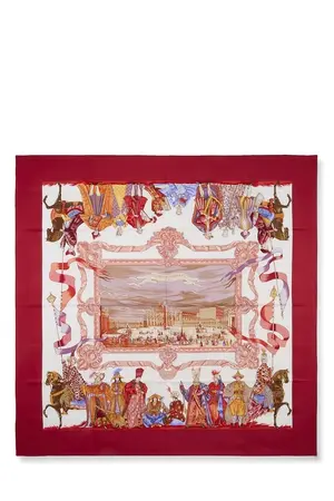 Hermès Multicolor 'turqueries En L'honneur' Silk Scarf 90 - Red