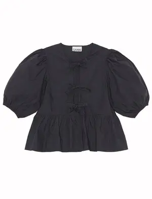 GANNI Poplin Shirt - Black