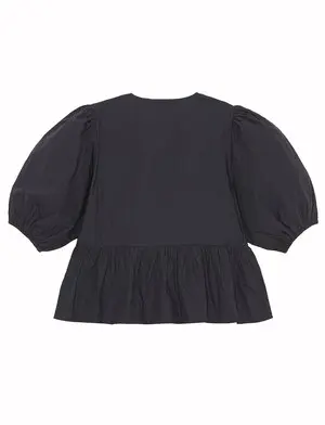 GANNI Poplin Shirt - Black