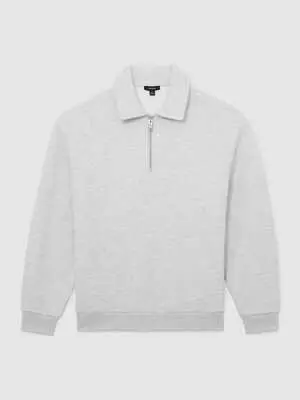 REISS Kurwin Cotton-blend Heavyweight Zip Sweatshirt