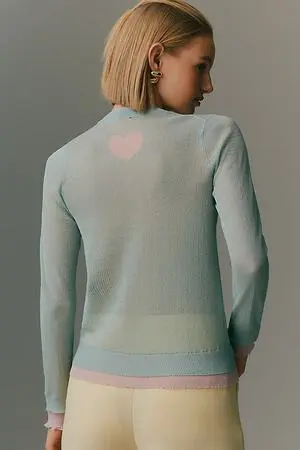 Maeve Sheer Crew-neck Cardigan