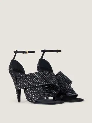 Givenchy Sliced Square Heeled Sandals With Strass