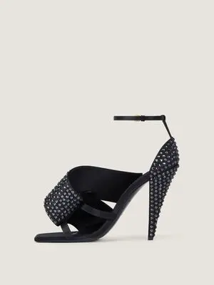 Givenchy Sliced Square Heeled Sandals With Strass