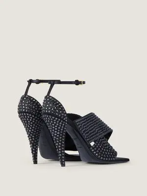 Givenchy Sliced Square Heeled Sandals With Strass