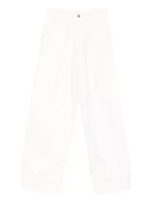 HAIKURE Pleated Wide Leg Trousers - White